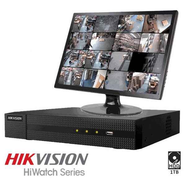 Netcam Hikvision HiWatch 4 analoge kameraer DVR-opptaker 1TB 4K 5-8MP ...